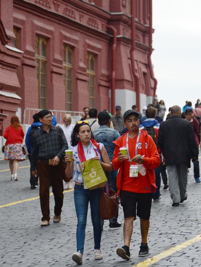 Foreign Tourists on the Red Square in Moscow. Editorial Stock Photo ...