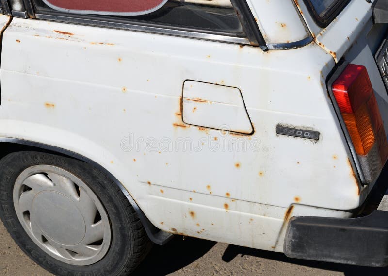 Moscow, Russia -23 June. 2022. Fragment of a Rusty Car Lada Outdoors ...