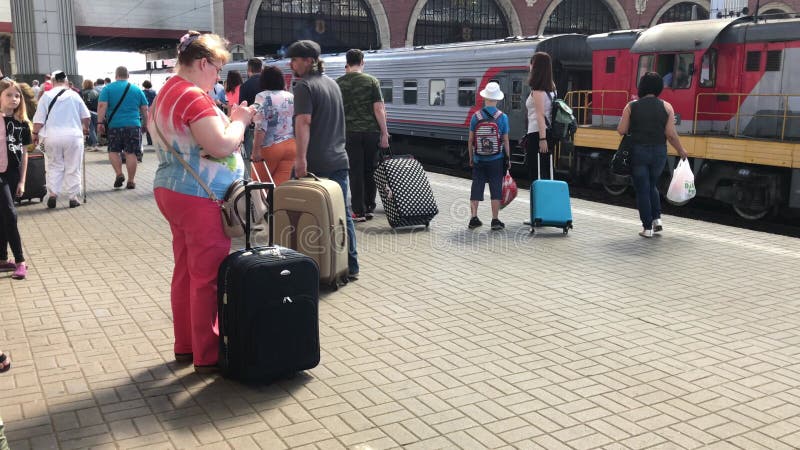 Moscow, Russia - June 15, 2019: Passenger Platform of Moscow Kazansky ... Moscow, Russia - June 15, 2019: Passenger Platform of Moscow Kazansky ...