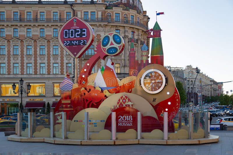 Moscow Russia May 21 2018 A Clock With A Countdown Of Days Hours