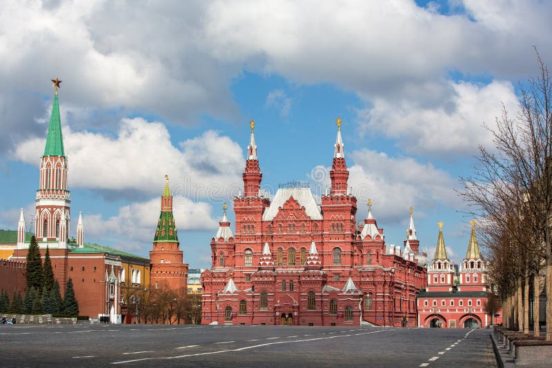 Moscow, Russia, May 2020. History Museum. Empty Red Square. Sunny Day ...