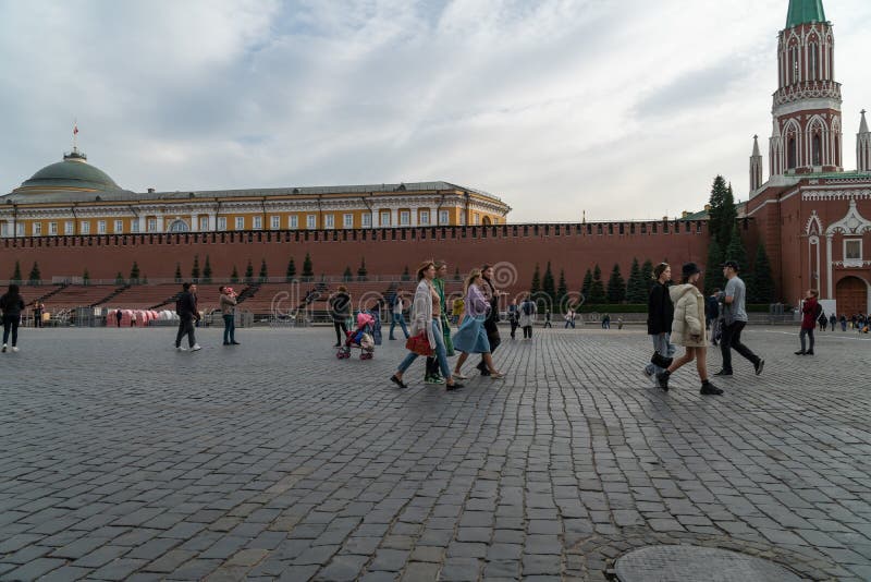 Moscow, Russia - May 11, 2022: People Walk on Red Square in Moscow ...