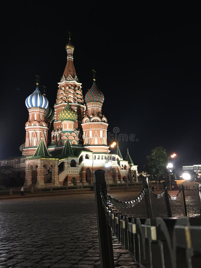 Moscow at Night in Russia during Fall. Stock Image - Image of kremlin ...