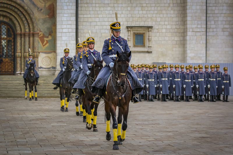 Changing of the Presidential Guards Ceremony, in Moscow Kremlin, Russia ...