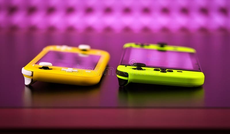 MOSCOW, RUSSIA - October 10, 2019: Nintendo Switch and Small Nintendo ...