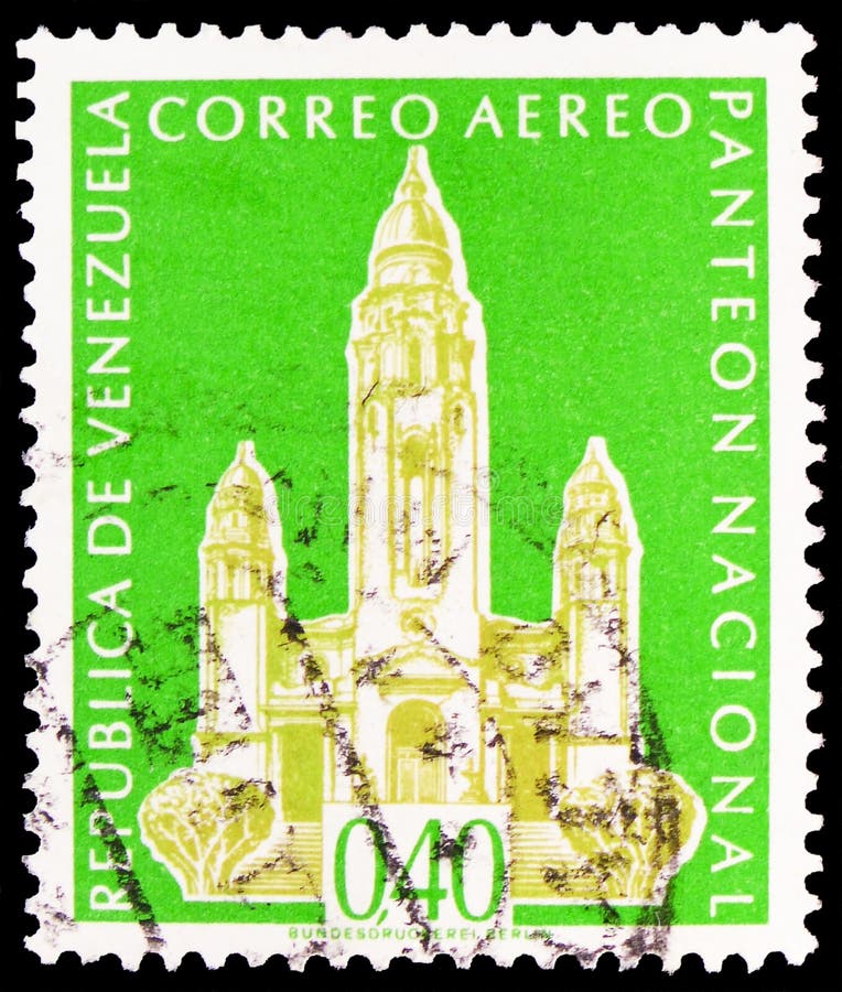 Postage Stamp Printed in Venezuela Shows National Pantheon, Caracas ... Postage Stamp Printed in Venezuela Shows National Pantheon, Caracas ...