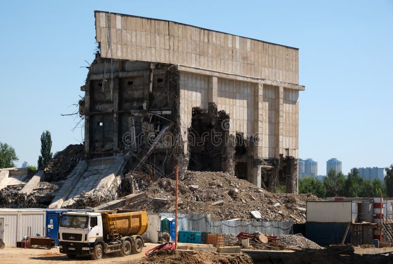 Moscow, Russia - 06.19.2021: Old Falling Building - Demolition and ...