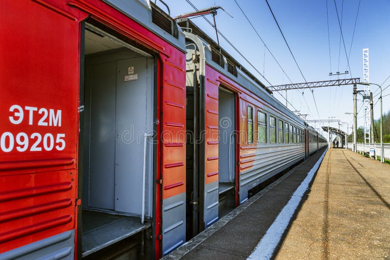 Moscow, Russia, 11/05/2020: the Russian Railways Train at the Station ...