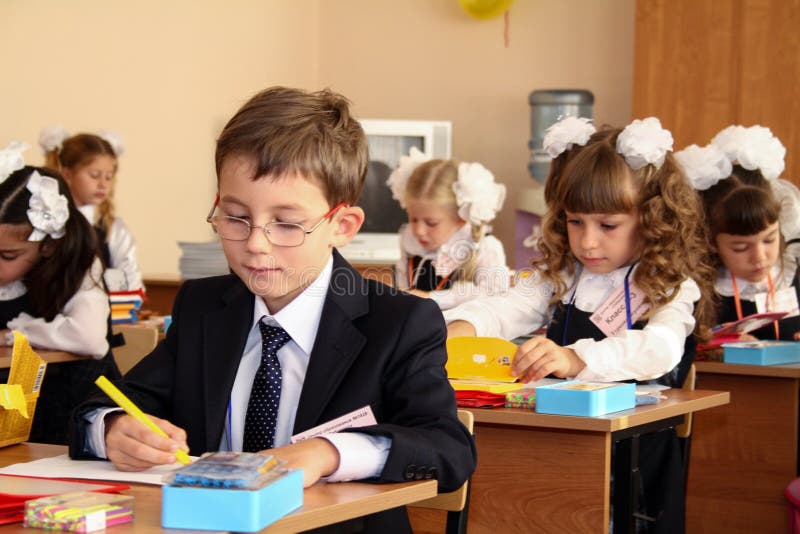 First Class Children Write in Class Editorial Photography - Image of ...