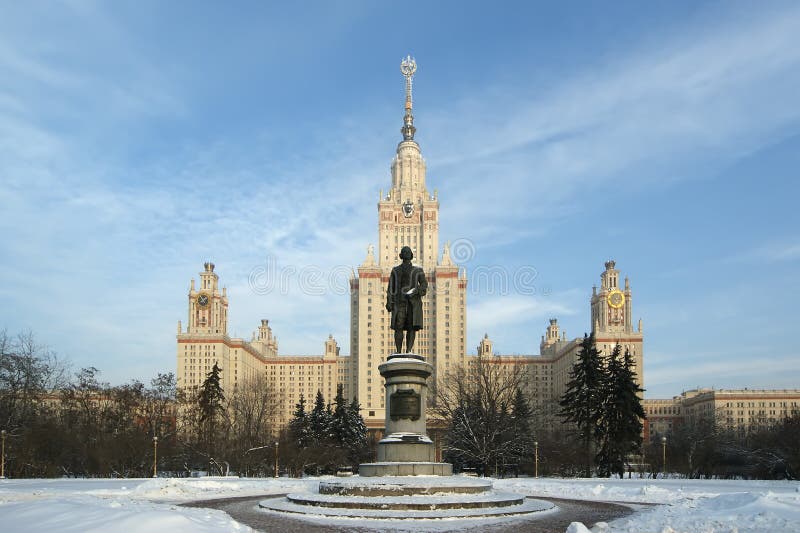 The Main Building of Moscow State University. Stock Photo - Image of ...