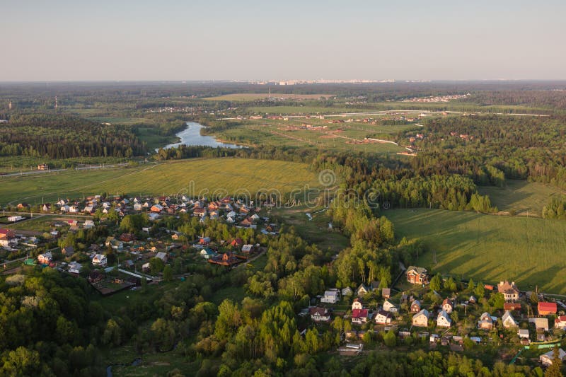 Moscow Suburbs From Birds-eye View Stock Image - Image of daylight ...