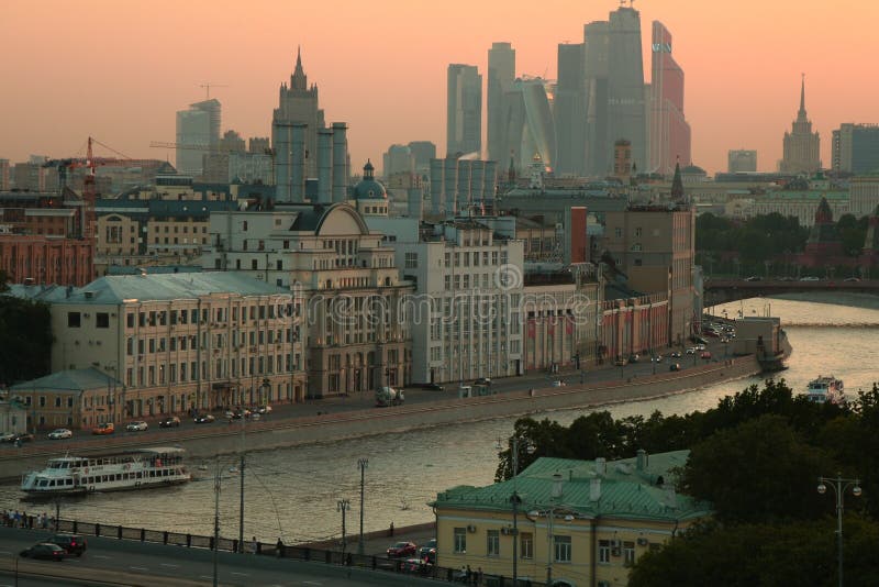 Moscow on sunset editorial image. Image of moscow, sunset - 55108580
