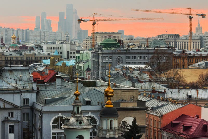 Moscow sunset editorial stock image. Image of blue, moscow - 104194604
