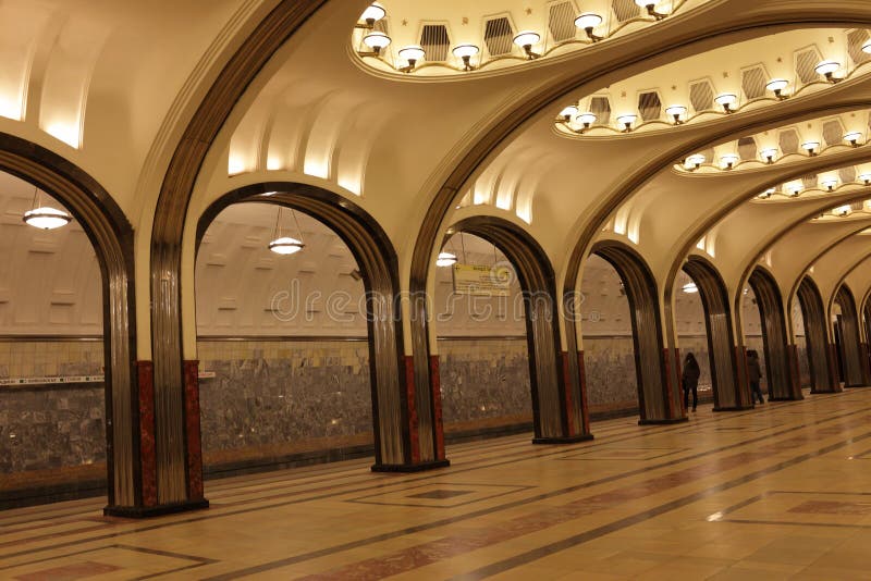 Moscow underground station stock image. Image of dusk - 19415475