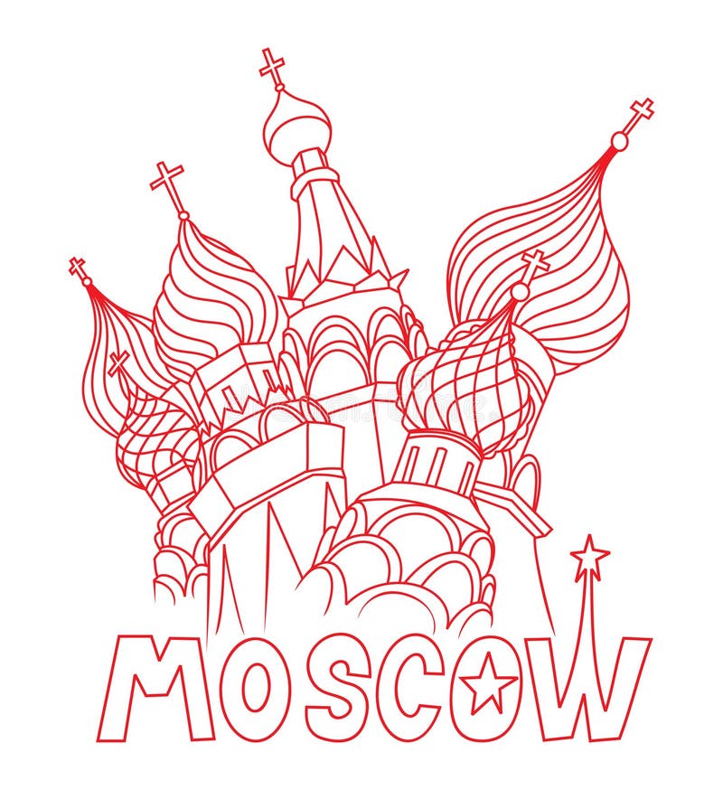 Moscow stock vector. Illustration of russia, moscow, outline - 55429780