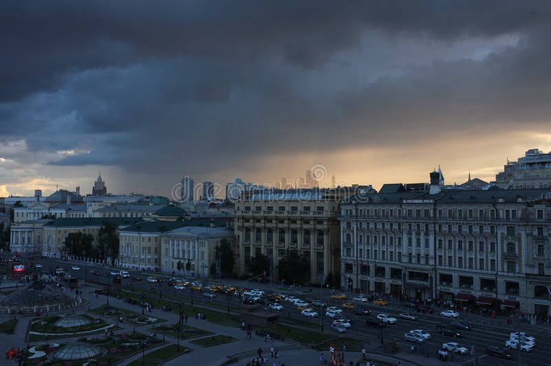 Moscow the Weather Sometimes Pleases Stock Photo - Image of evening ...