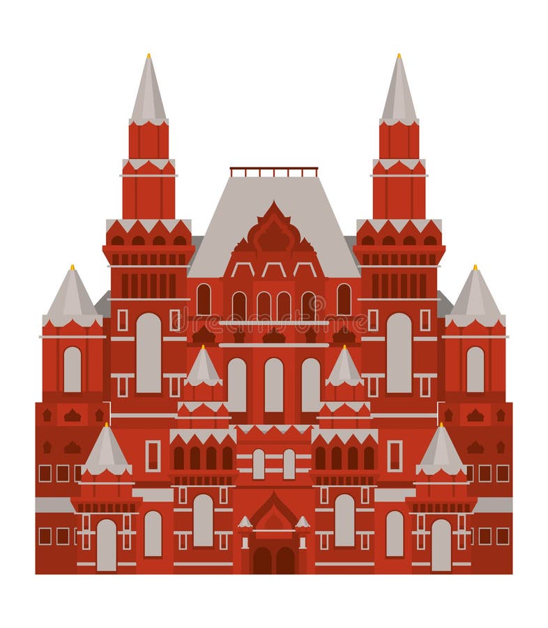 Moscu red castle stock vector. Illustration of vector - 226126750