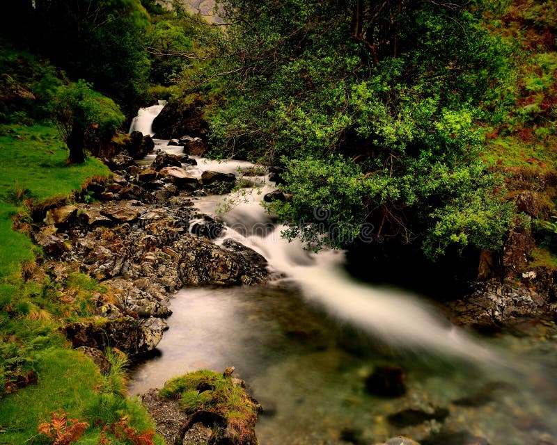 Mosedale Beck at Ritson`s Force Stock Photo - Image of waterfalls ...