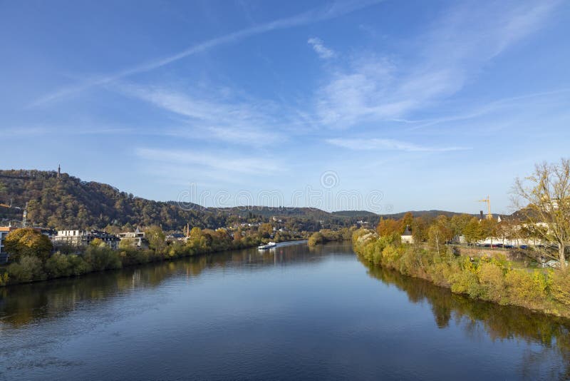 Mosel Valley in Trier Under Blue Sky Stock Image - Image of mosel ...