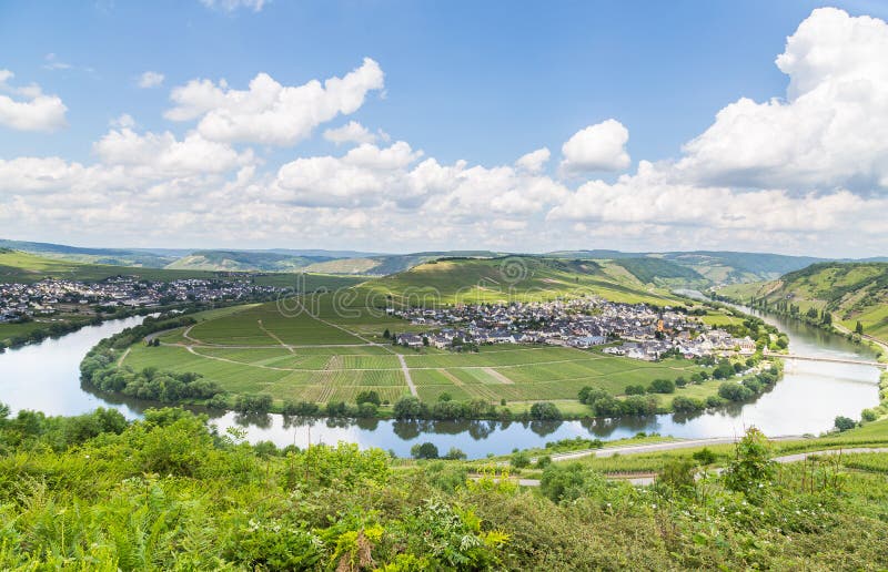Moselle Loop at Trittenheim Panorama Germany Stock Photo - Image of ...
