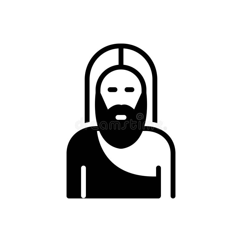 Black Solid Icon for Moses, Christian and God Stock Illustration ...