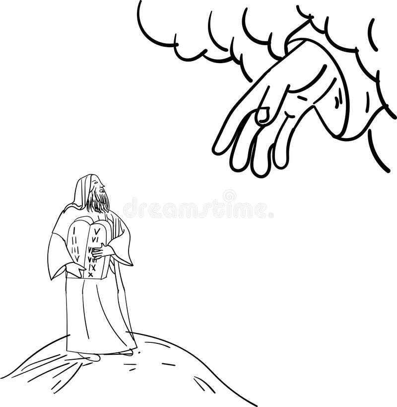 Moses And The Ten Commandments Stock Illustration - Illustration of ...