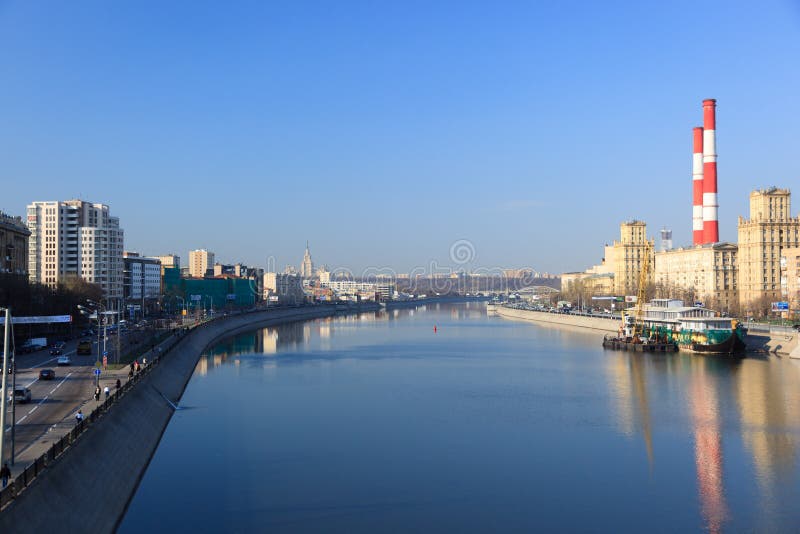 Moskva River stock image. Image of cistern, bank, reservoir - 37977331