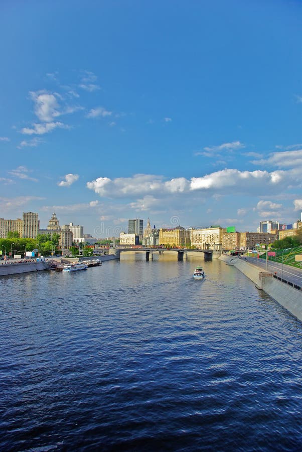 Moskva River in Moscow, Russia - Vertical Stock Image - Image of built ...