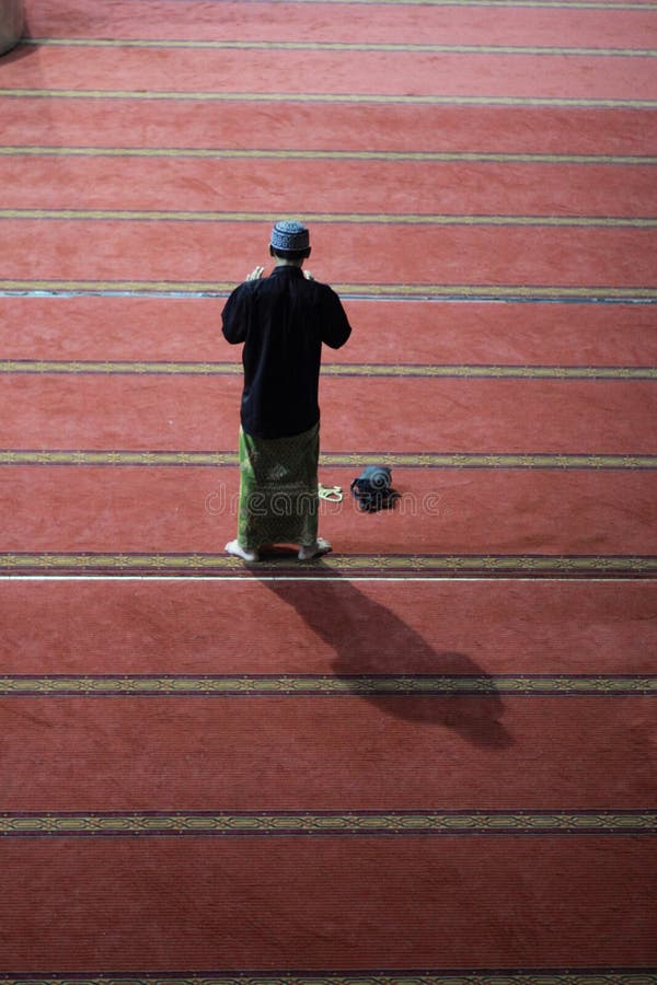 Moslem are Praying Together in Istiqlal Mosque. Istiqlal Mosque is the ...