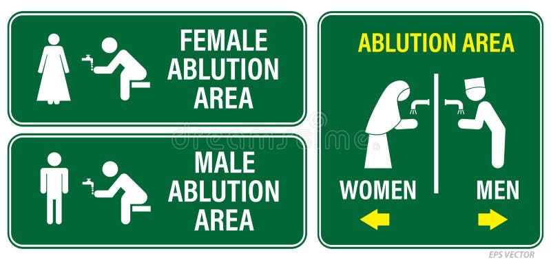 Set of Moslem Restroom Sign Isolated. Eps.. Stock Vector - Illustration ...