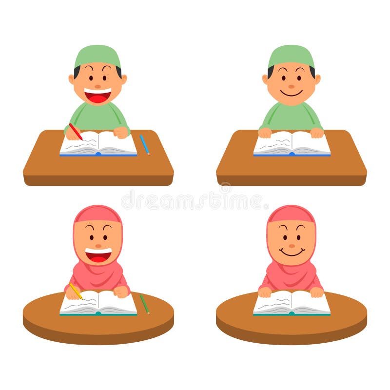 Muslim Kids Writing Stock Illustrations – 41 Muslim Kids Writing Stock ...