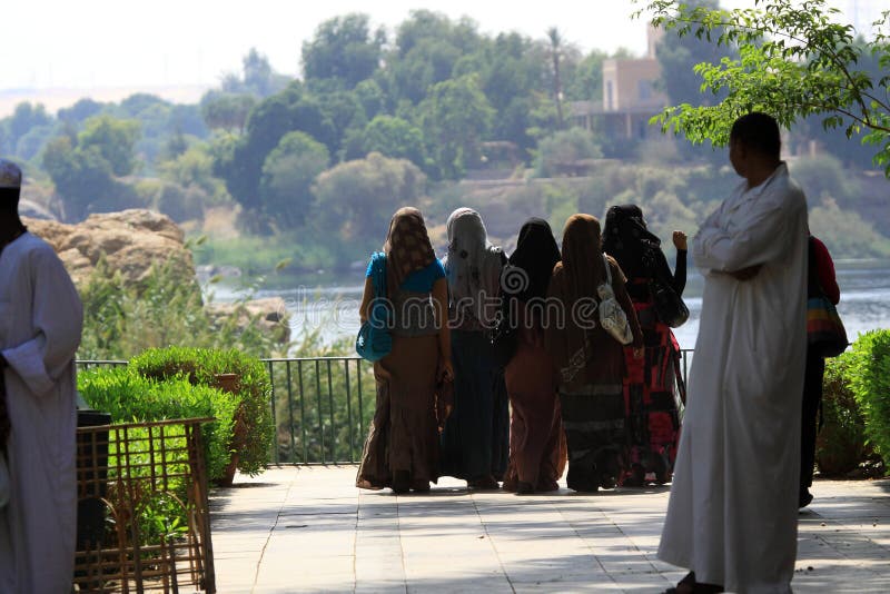 Moslem women editorial stock photo. Image of aswan, flower - 45273048