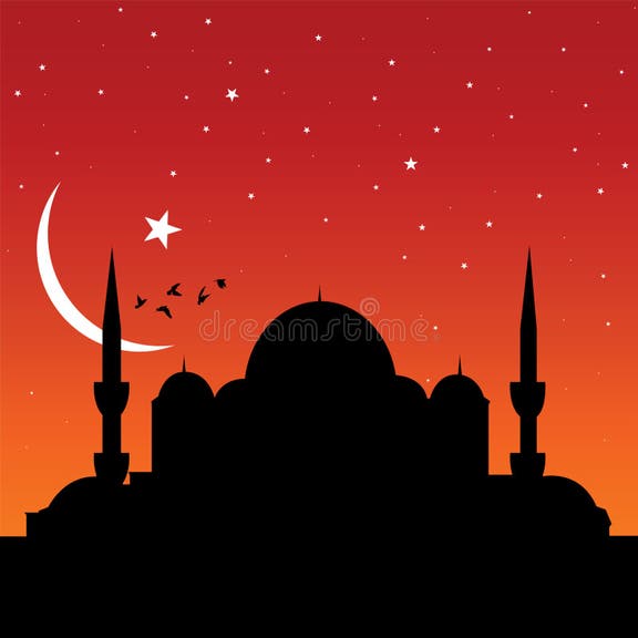 Red Mosque Silhouette Stock Illustrations – 2,272 Red Mosque Silhouette ...