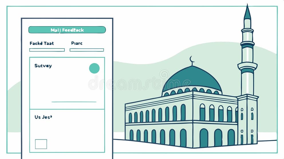 Mosque App Interface, Islamic Services and Mobile Technology Vector ...
