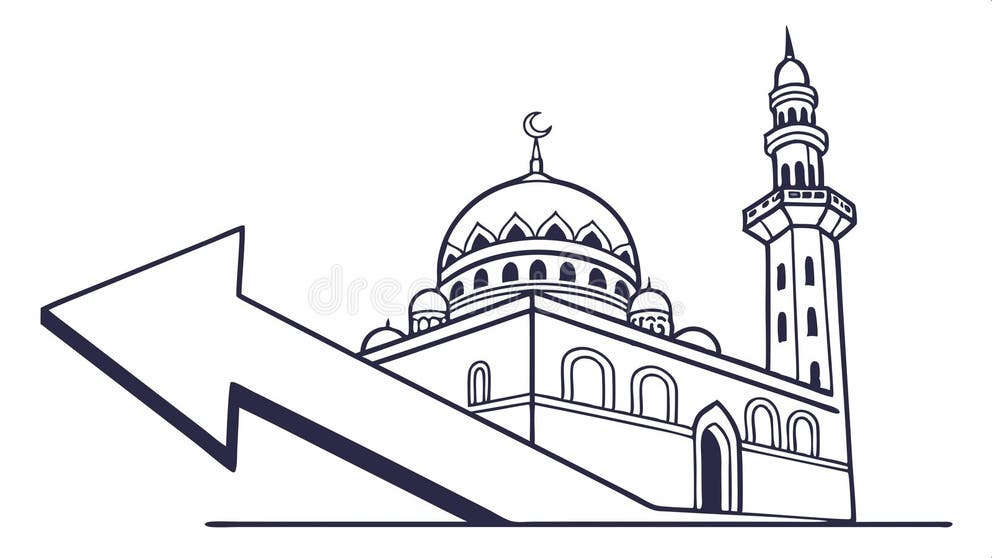 Mosque with Arrow Pointing Up Growth Direction Vector Design Generative ...