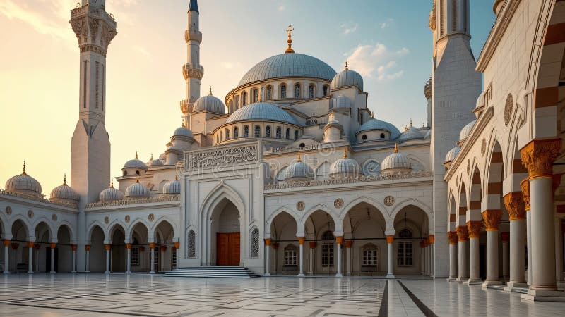 Mosque Background Islamic Mosque with Sky and Sunset Ramadan Mosque ...
