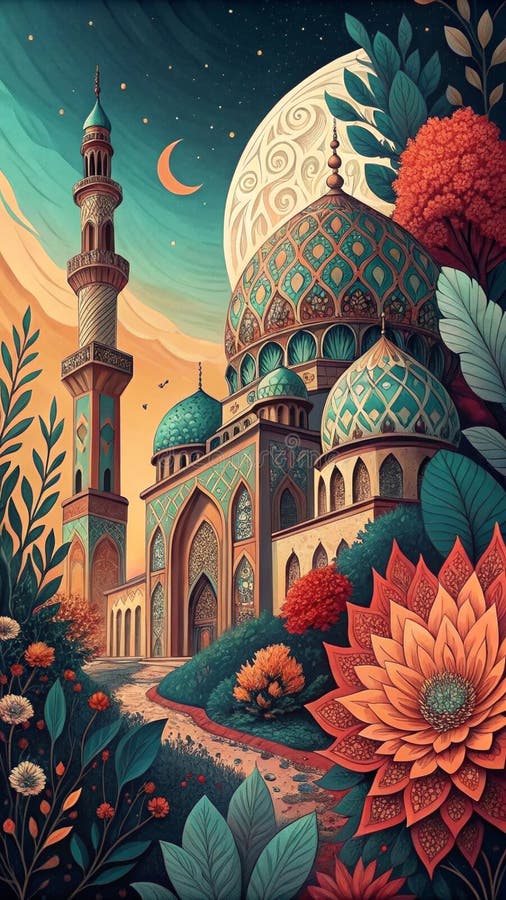 Mosque Background Wallpaper for Photo Stock Image - Image of phto ...