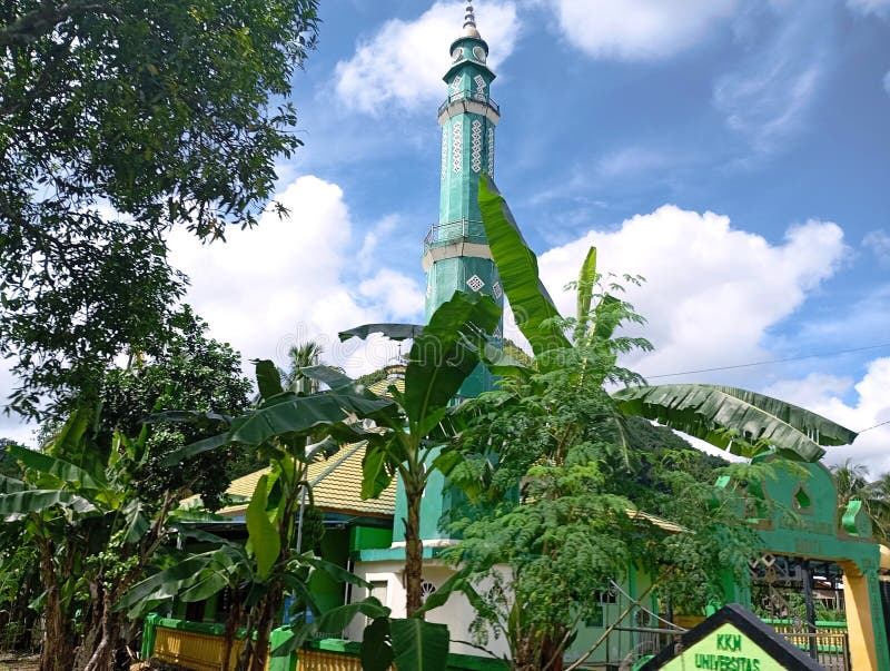 Mosque and banana tree editorial stock image. Image of asian - 316512239