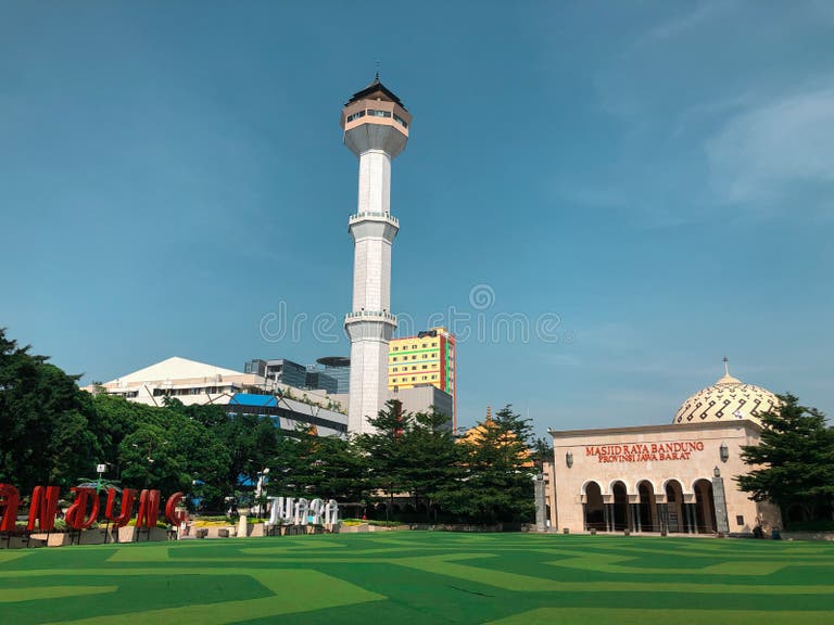 Mosque of Bandung Indonesia Editorial Photography - Image of city ...