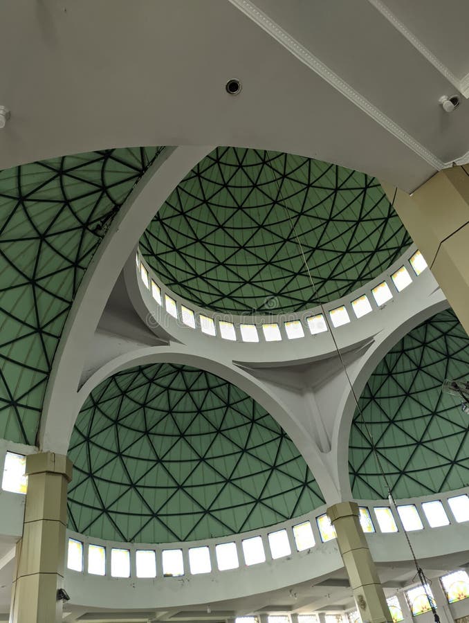 Mosque Beautiful Green Dome with Simmetryc Pattern Stock Image - Image ...