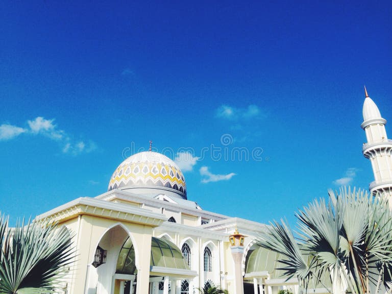 Mosque with blue sky stock image. Image of muslim, vsco - 42521841