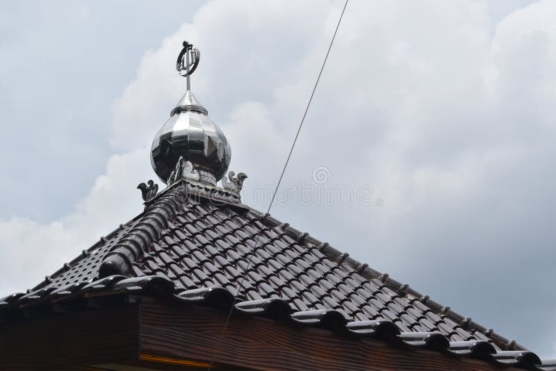 Mosque with Brown Roof and Chrome Dome Stock Photo - Image of ...