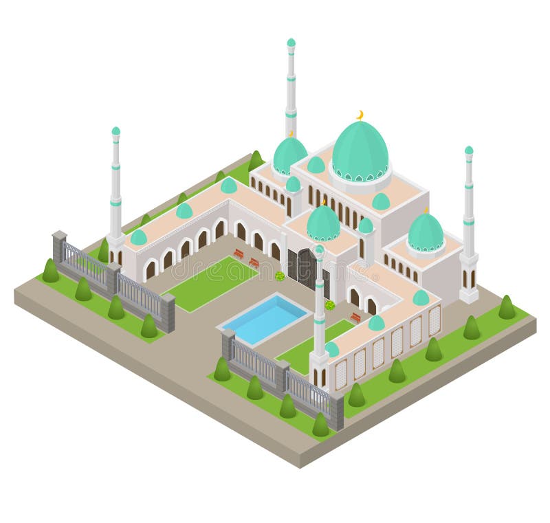 Mosque Building Concept 3d Isometric View. Vector Stock Vector ...