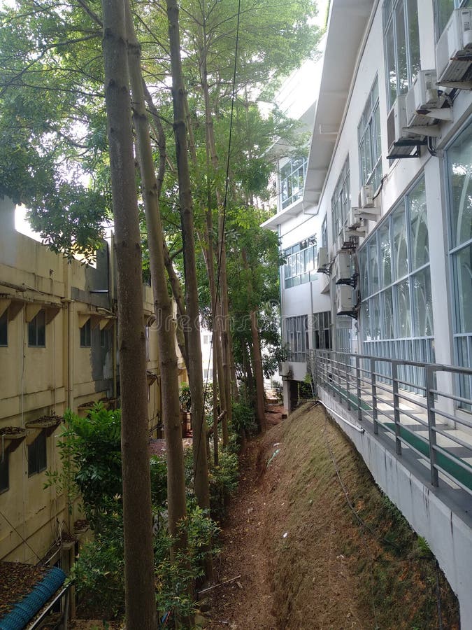 Architecture Building on the Hillside Stock Image - Image of town ...