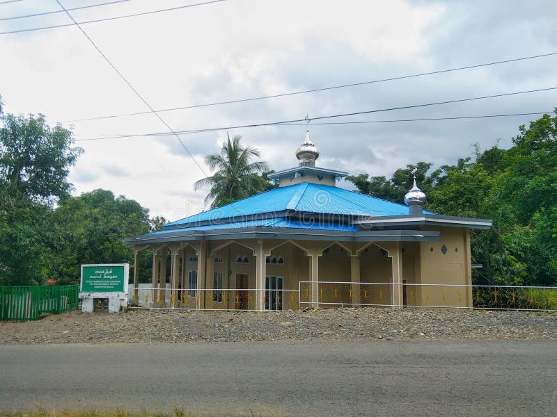 Mosque Building on the Side of the Highway with a Blue Roof Editorial ...