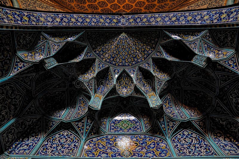 Mosque ceiling stock photo. Image of decorations, iran - 49606382