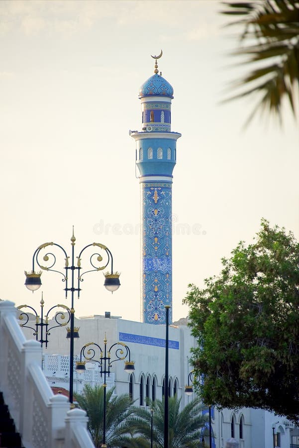Mosque in center of Muscat editorial photo. Image of tower - 43258631