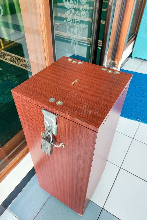 The Mosque Charity Box is Made of Wood in the Mosque Stock Image ...