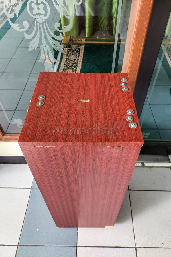 The Mosque Charity Box is Made of Wood in the Mosque Stock Photo ...