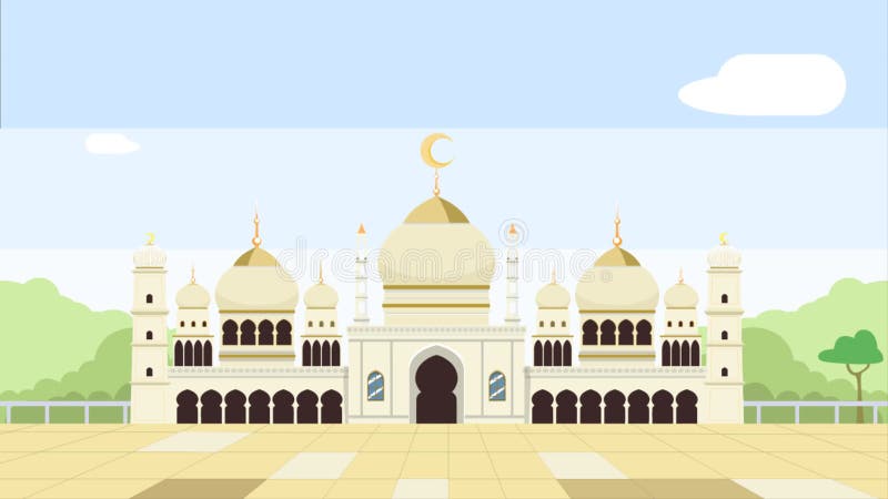 Mosque Muslim Prayer Place 2d Animation Background Stock Footage ...